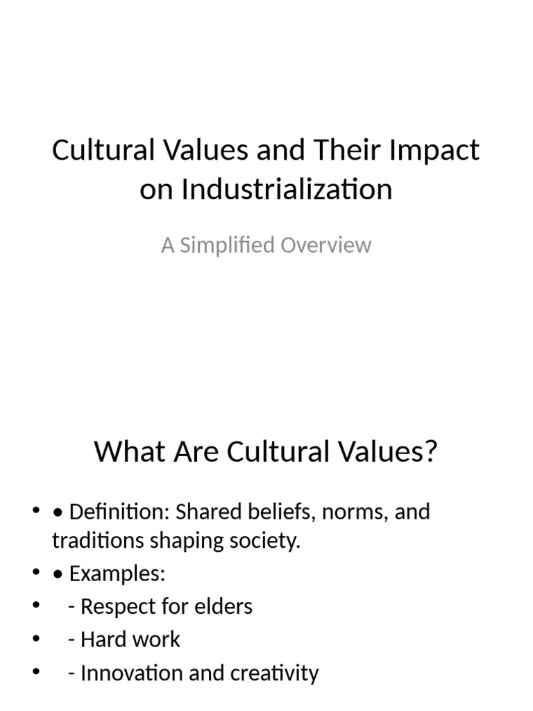Cultural Values' Role in Industrialization | PDF