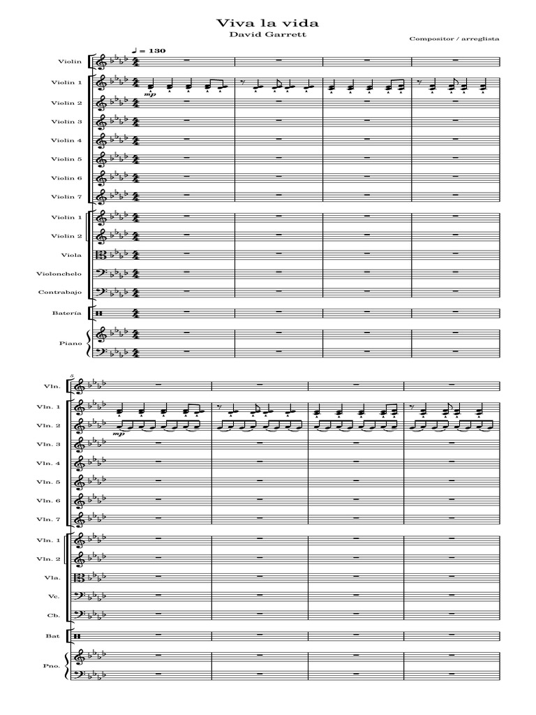 David Garret Viva La Vida | PDF | Violin | String Instruments