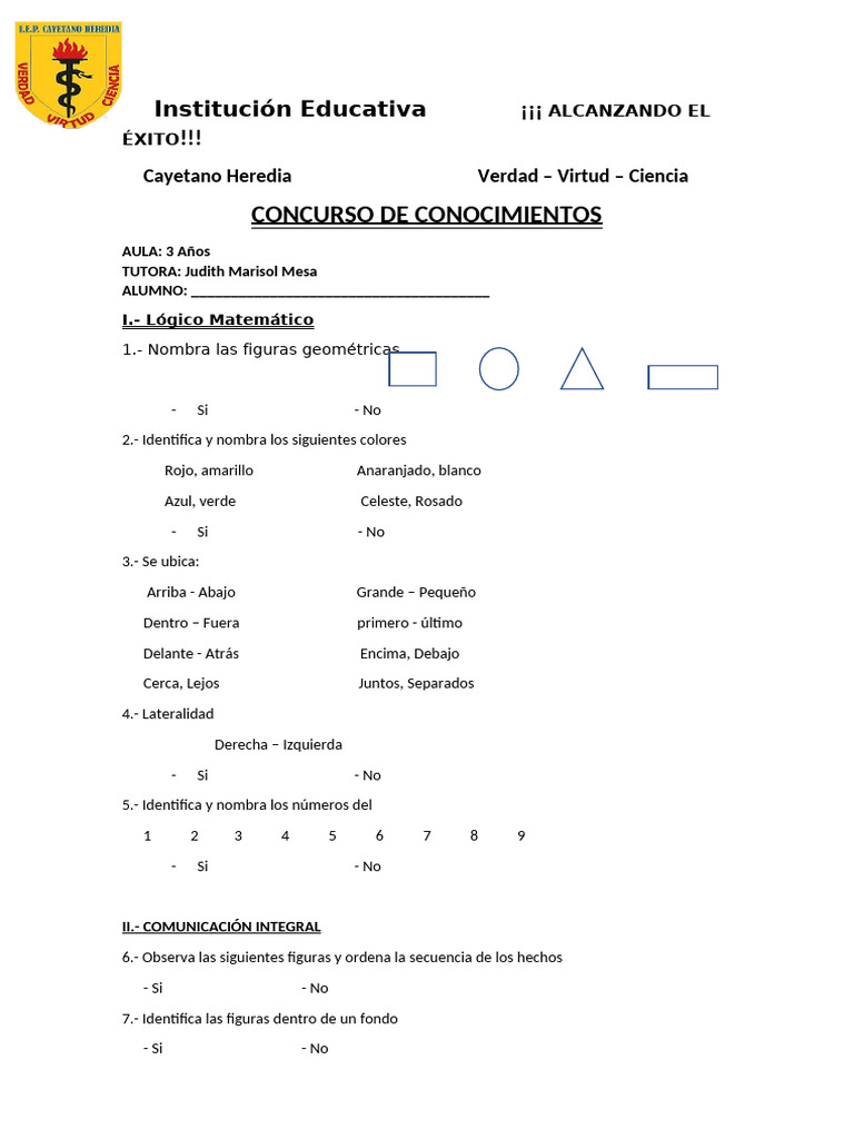 concurso de conocimientos | PDF