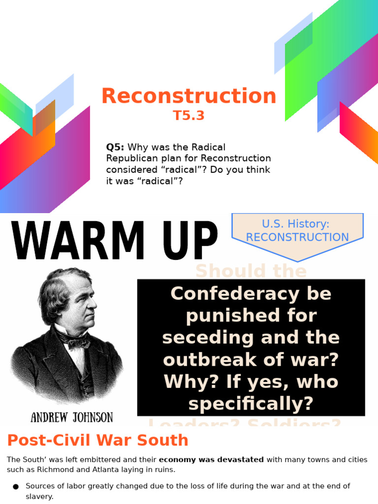 T5.3 - Reconstruction | PDF | Reconstruction Era | Confederate States ...