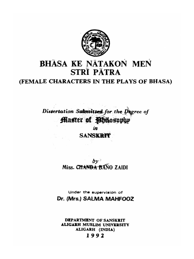 Maha Kavi Bhas Characters | PDF