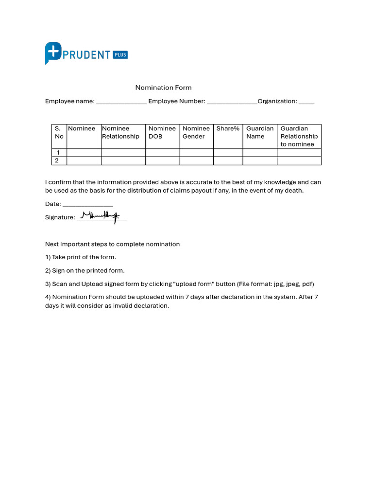 Nomination Form 2024 | PDF