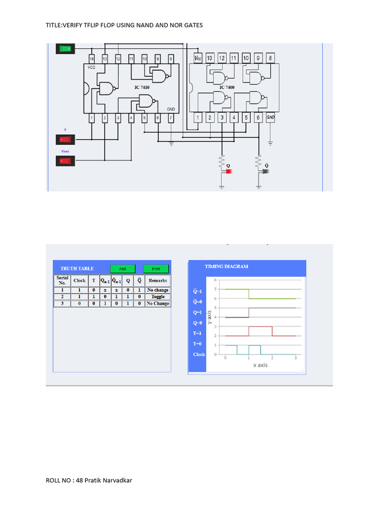 Title:Verify Tflip Flop Using Nand and Nor Gates | PDF
