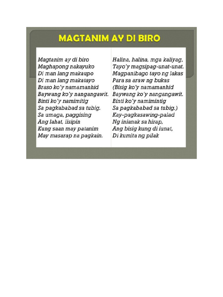 Magtanim Ay Di Biro | PDF