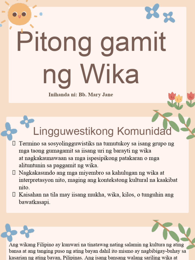 Gamit NG Wika Sa Lipunan | PDF