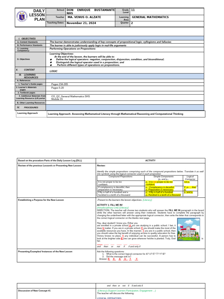 DLP_learning approach sample_CO2 | PDF | If And Only If | Semantics