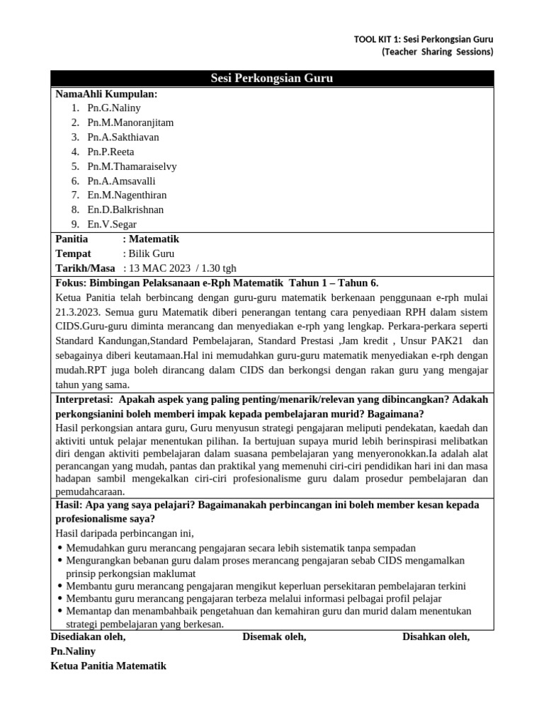 contoh laporan plc TSS | PDF