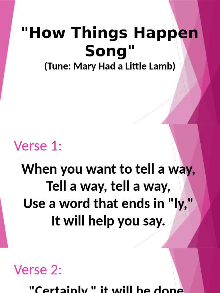 Adverb Song for Kids | PDF