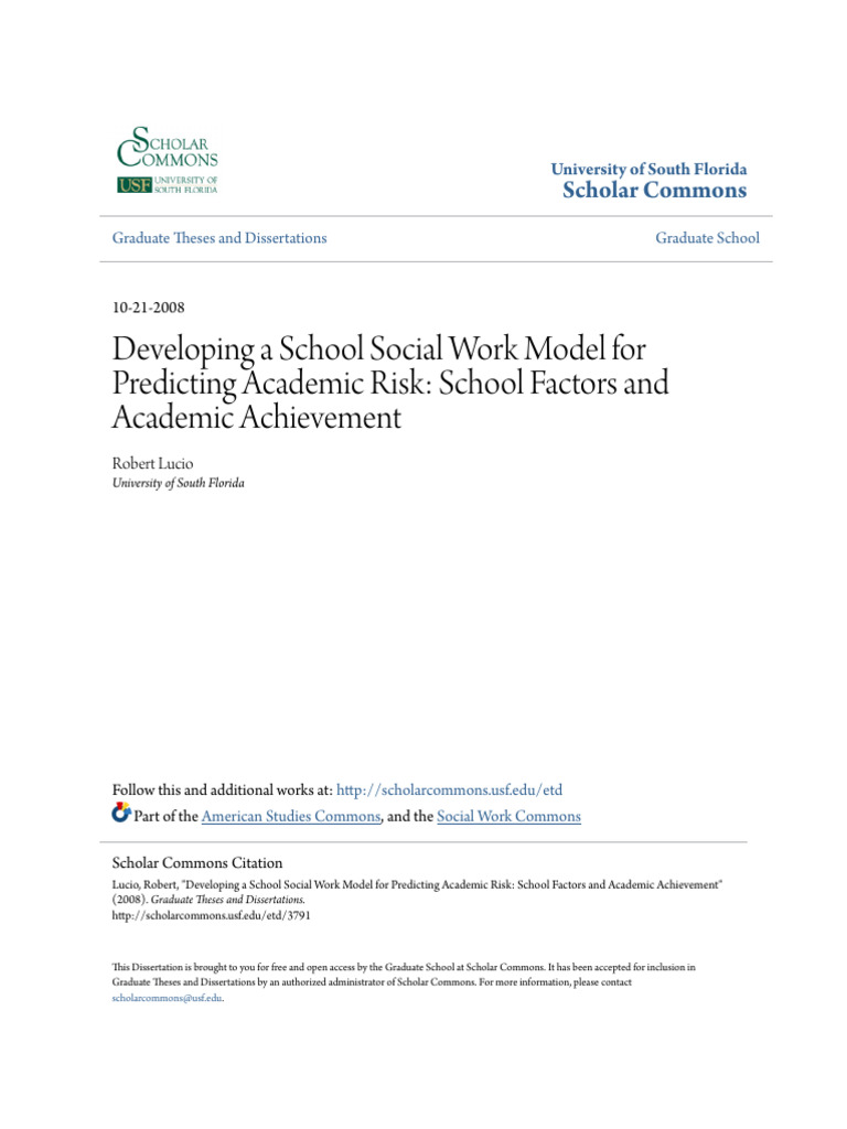 Developing A School Social Work Model For Predicting Academic Ris | PDF ...
