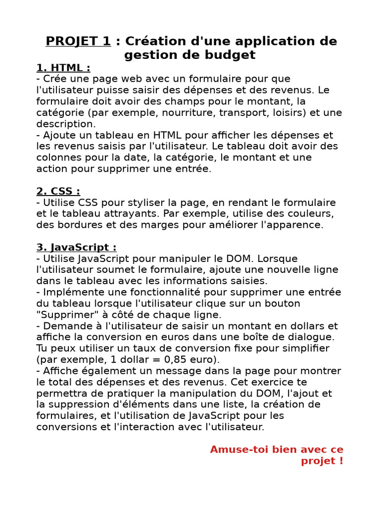 Projet_html_css_js | PDF | JavaScript | Modèle d'objet de document