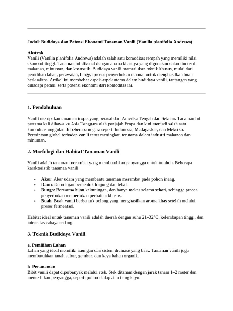 Morfologi Vanili | PDF