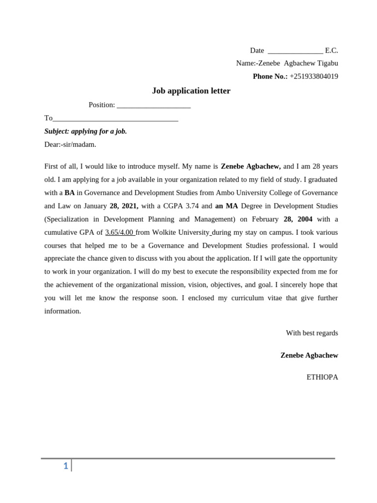 Job Aplication Edited | PDF