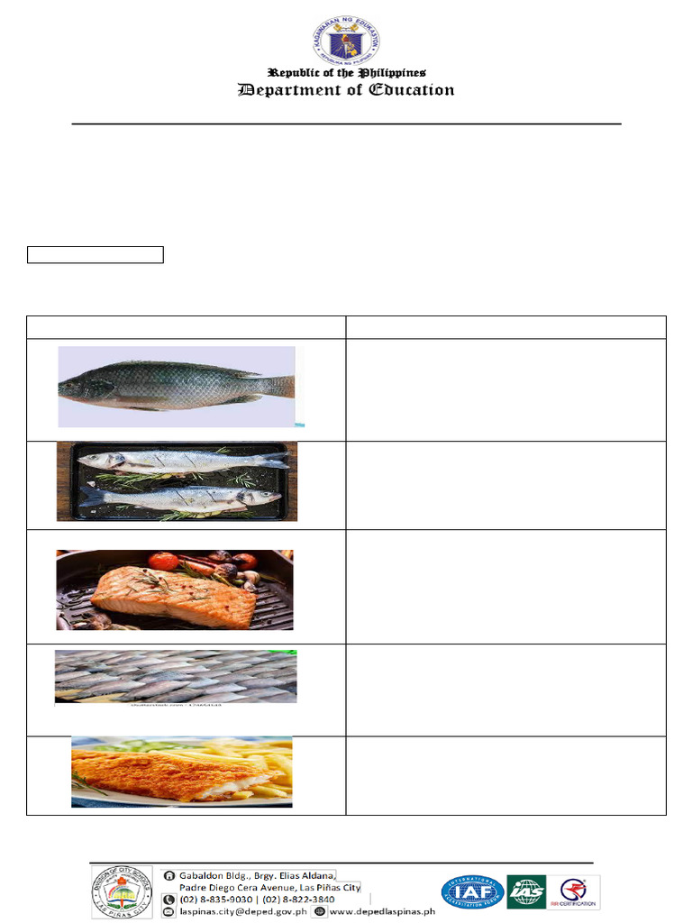 Grade 10 Worksheets 2nd Quarter Week 4 | PDF | Seafood | Bivalvia