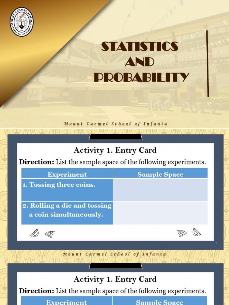 Statistica and Probability Week 1 | PDF | Probability Distribution ...