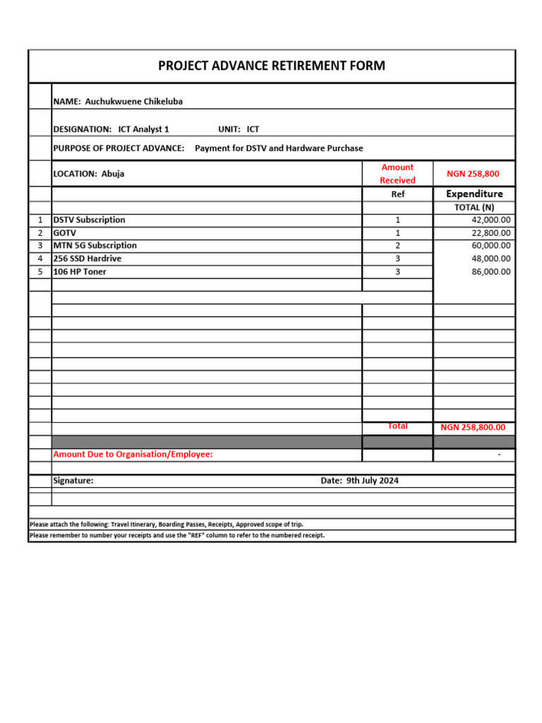 retirement form | PDF