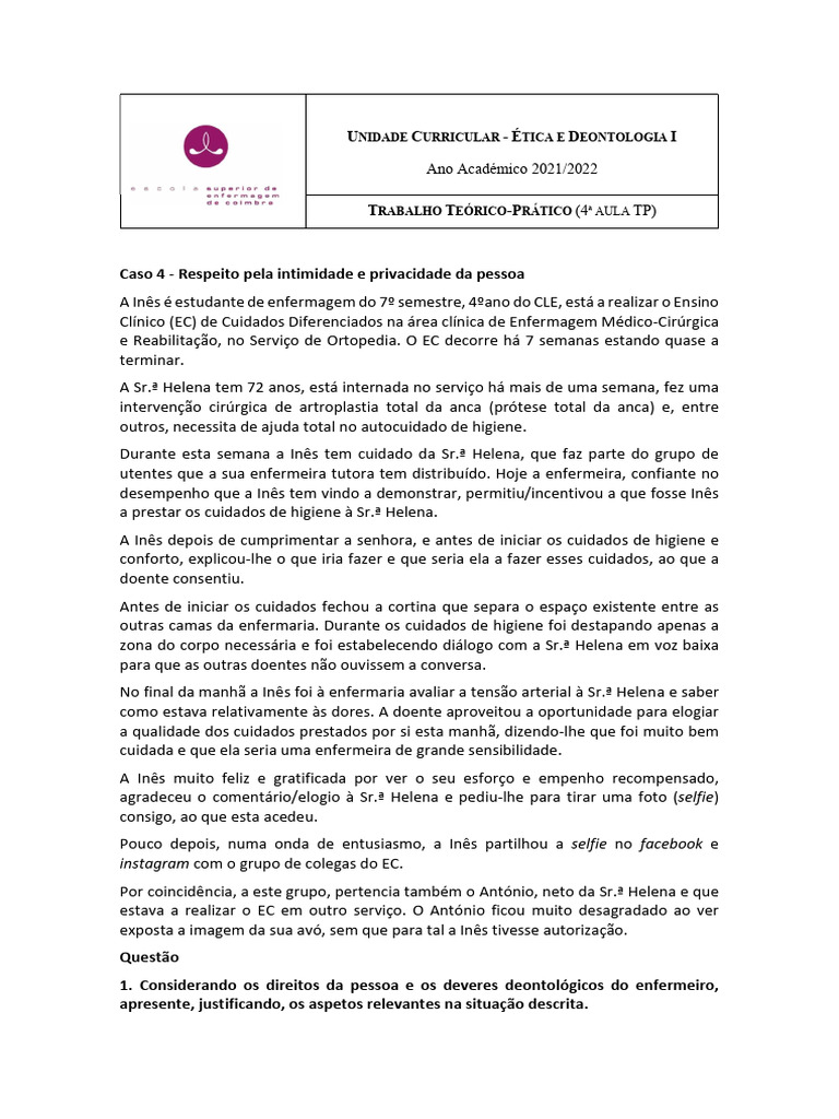 Caso 4 | PDF | Enfermagem