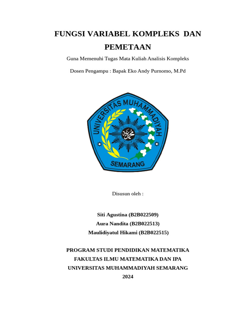 Fungsi Variabel Kompleks dan Pemetaan | PDF