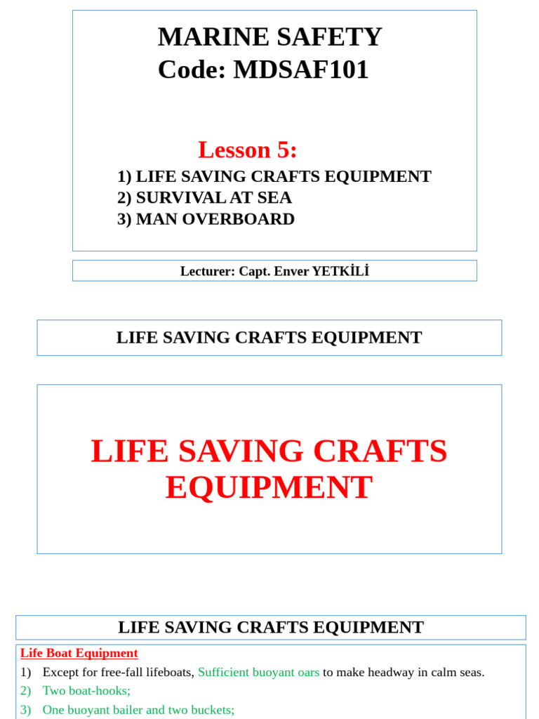 Marine Safety Lesson 5 | PDF | Water Transport