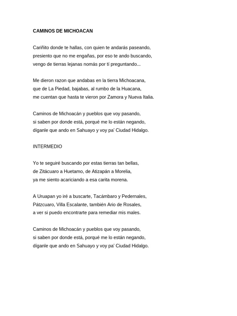 Caminos de Michoacan | PDF