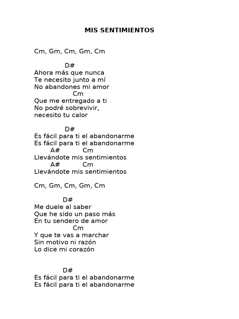 Mis Sentimientos | PDF