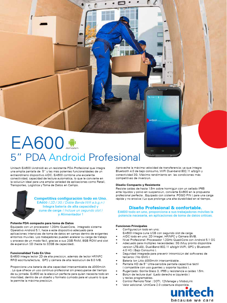 Unitech EA600 | PDF | Asistente personal digital | Bluetooth