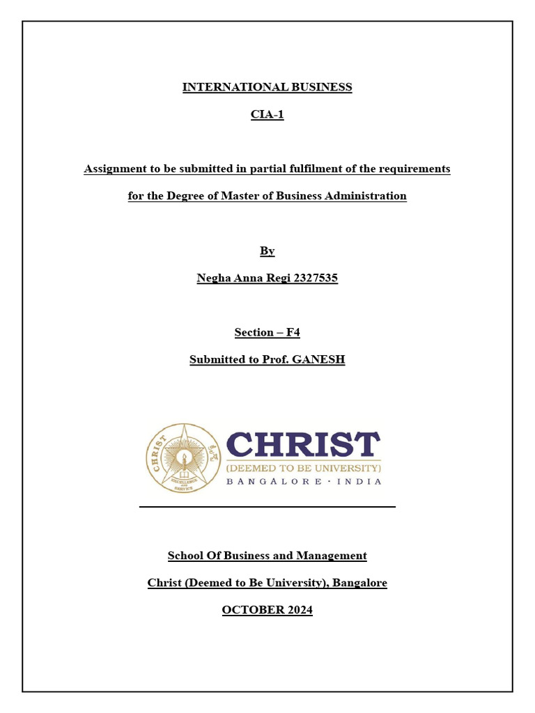 International Business Cia1 | PDF | Oil Refinery | Bahrain