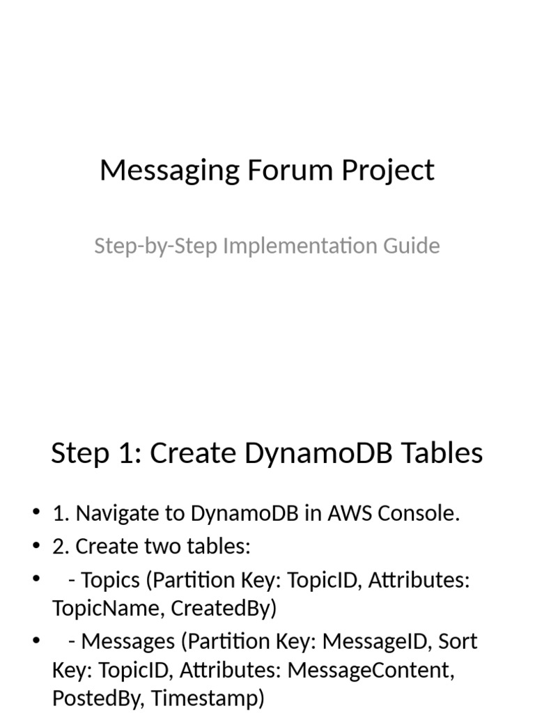Messaging_Forum_Project_Steps | PDF
