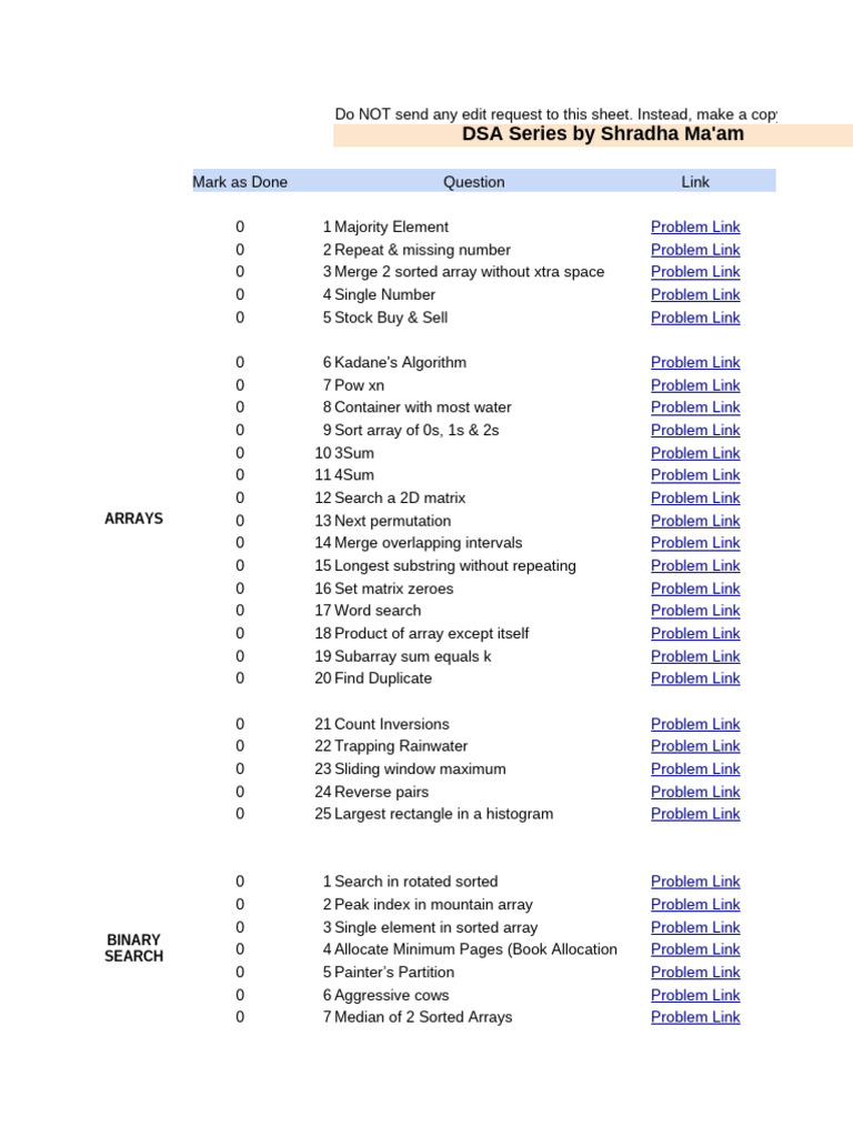 DSA SHEET | PDF | Algorithms And Data Structures | Algorithms