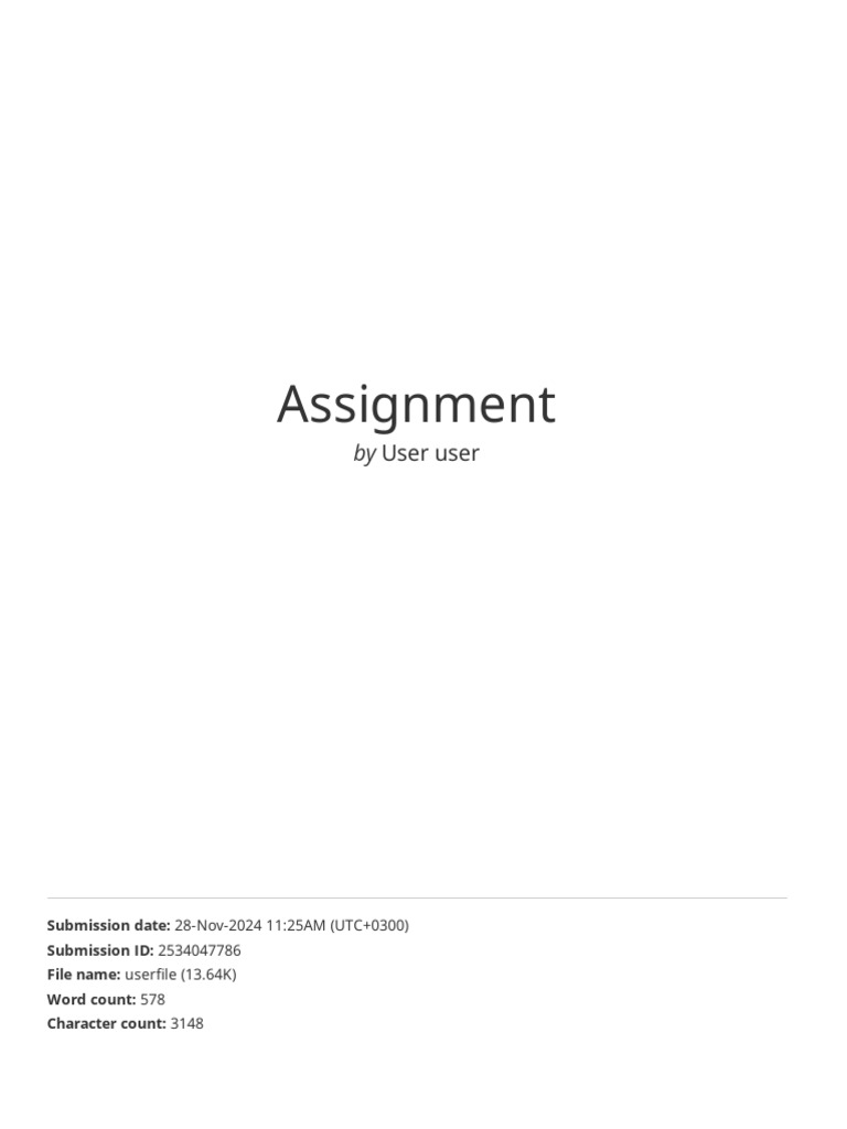 Assignment: User User | PDF