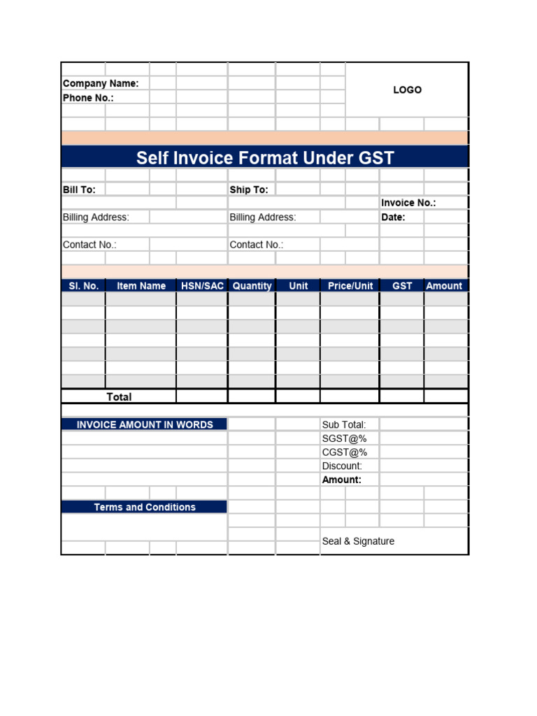 RCM Invoice Format in PDF | PDF