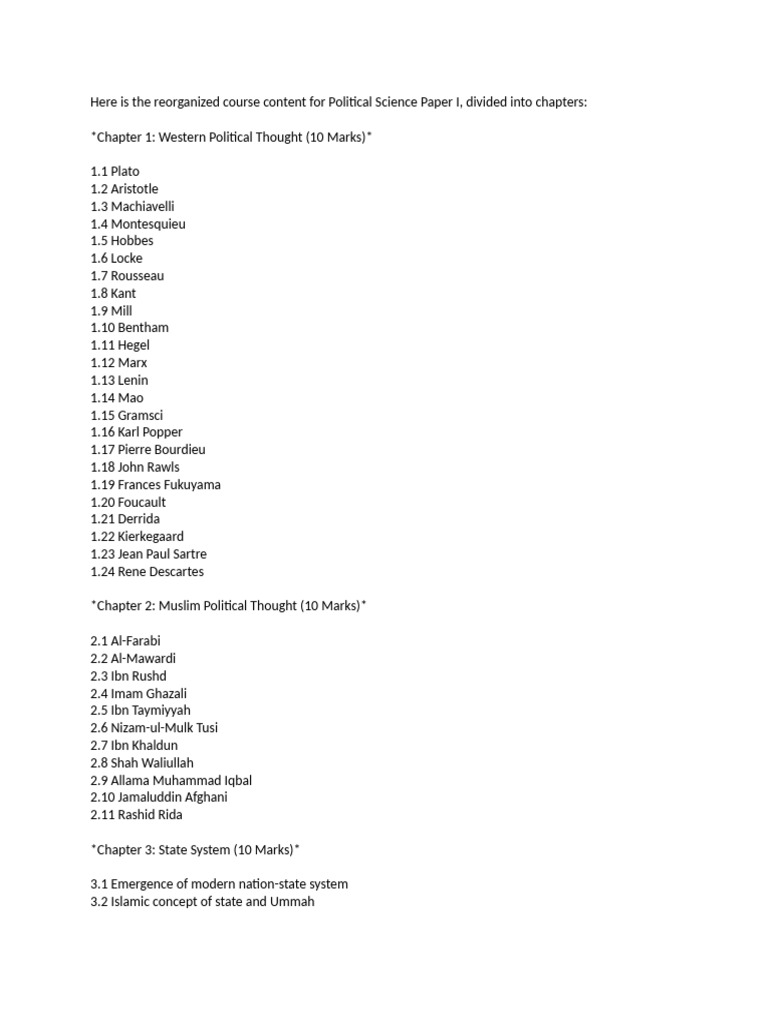 Political Science Study Guide and Syllabus | PDF | Political Philosophy ...