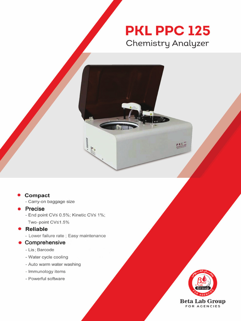 PKL PPC 125 Automated Chemistry Analyzer | PDF