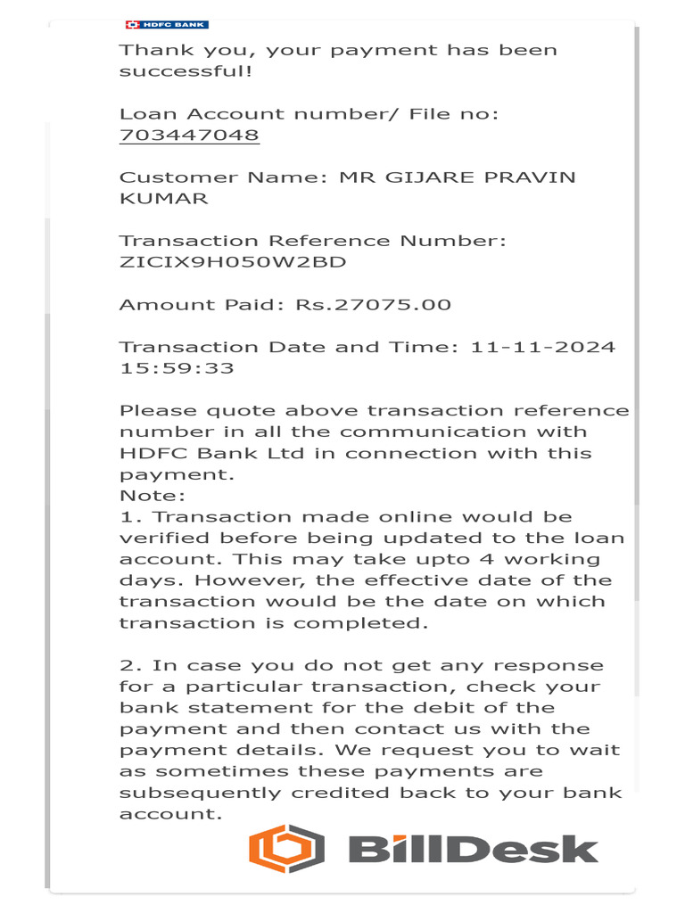 Payment Response | PDF