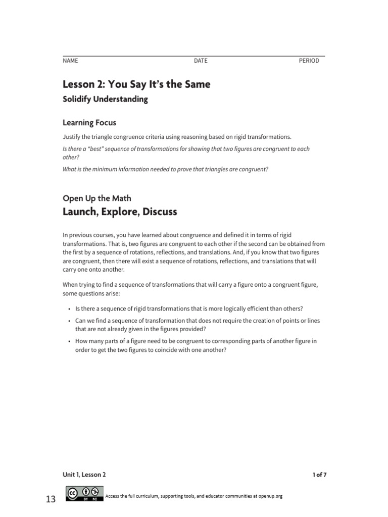 M3 U1 L2 You Say It's The Same | PDF