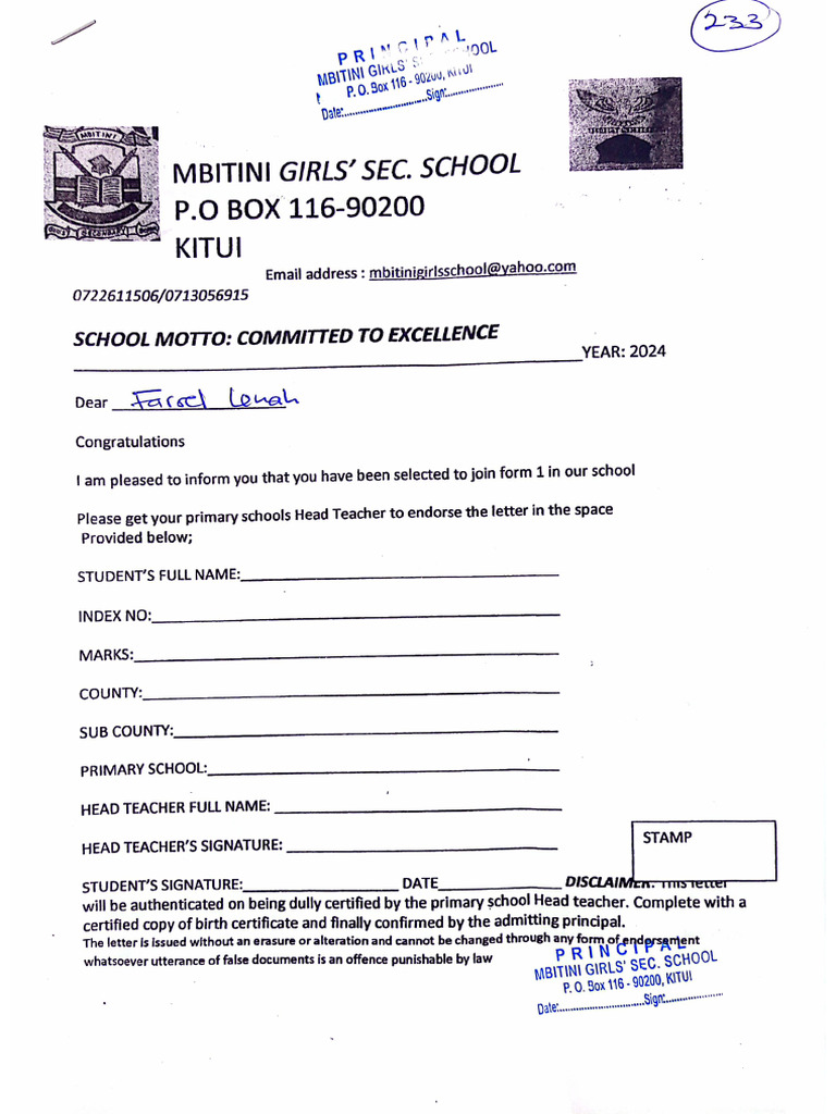 Calling Letter Lenah | PDF