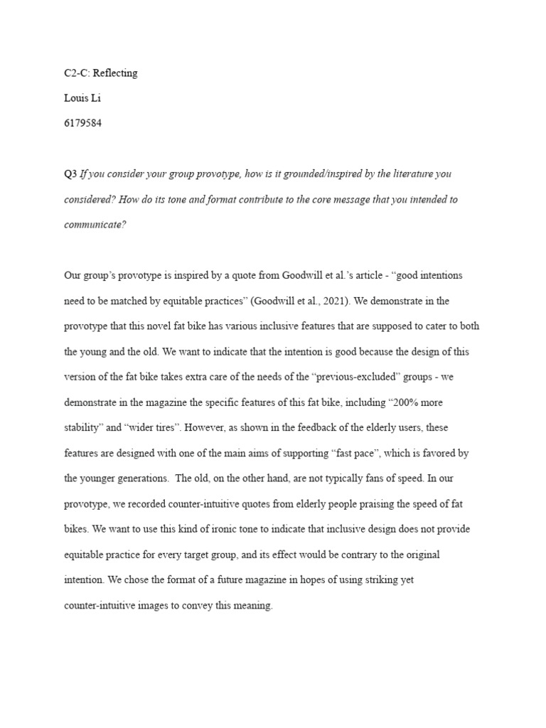 C2-C - Reflecting - Louis Li | PDF | Psychology | Communication