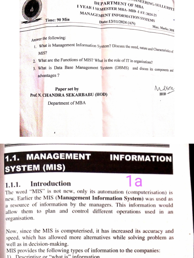 MIS 1st Mid Exam | PDF