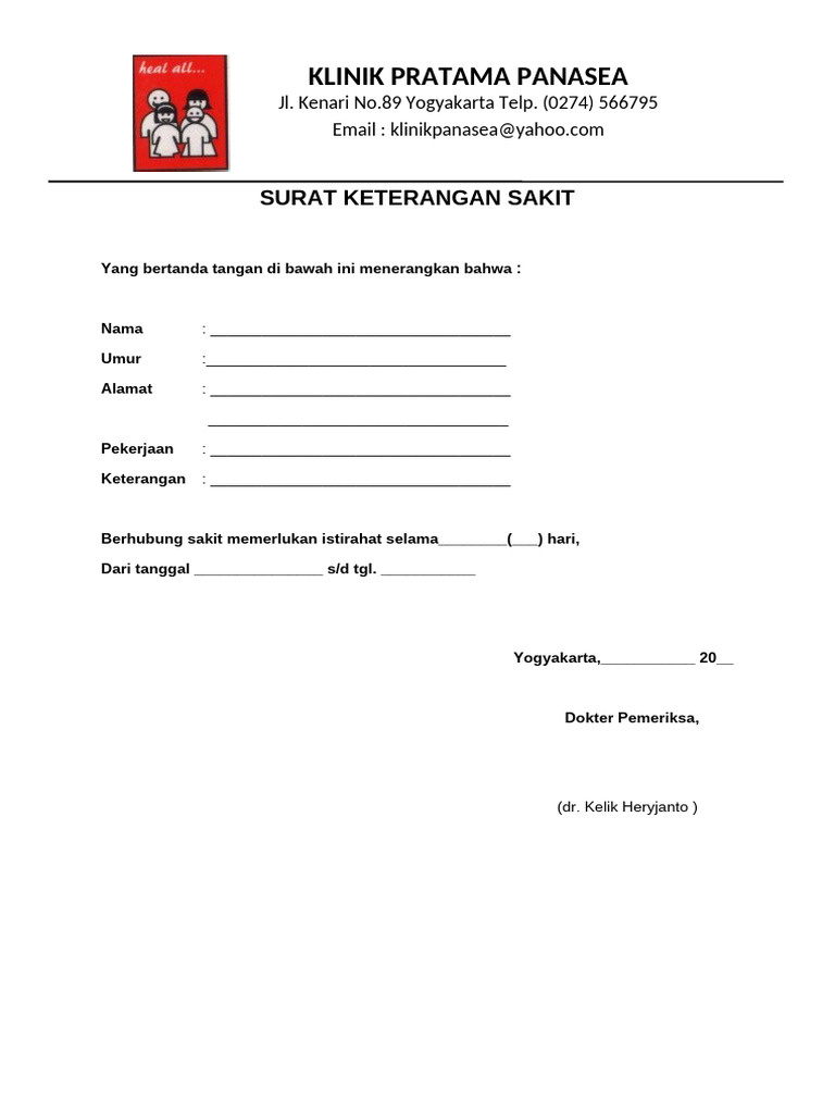 Kop Klinik Pratama Panasea | PDF