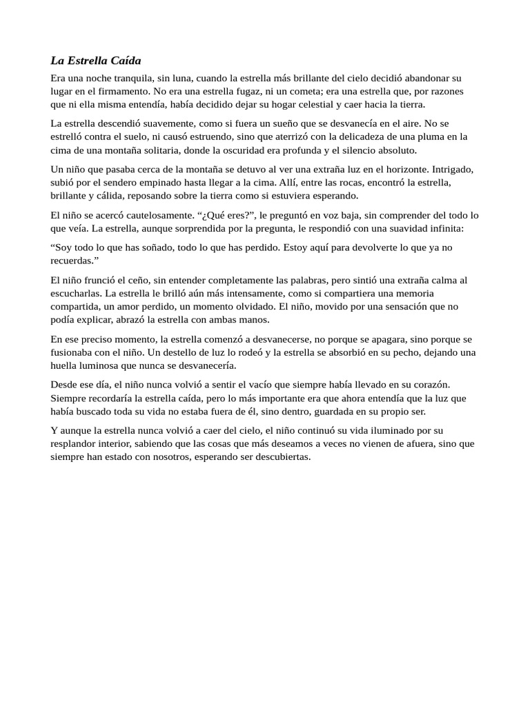 La Estrella Caída y su Luz Interior | PDF