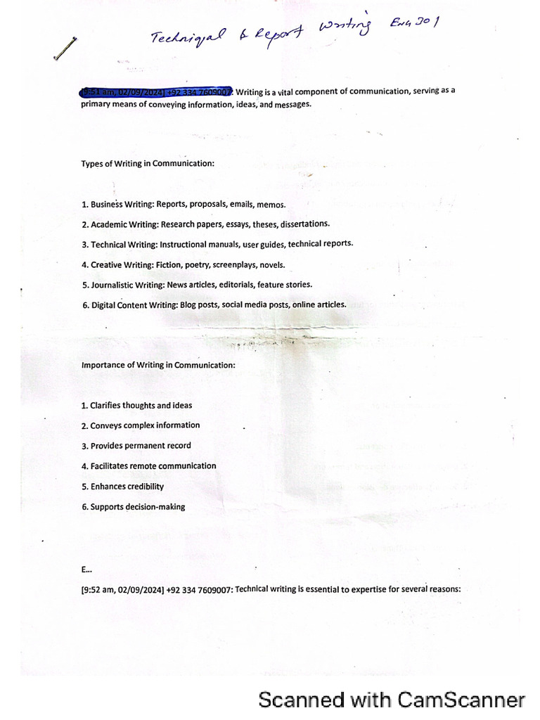 Technical and Business Writing Notes | PDF