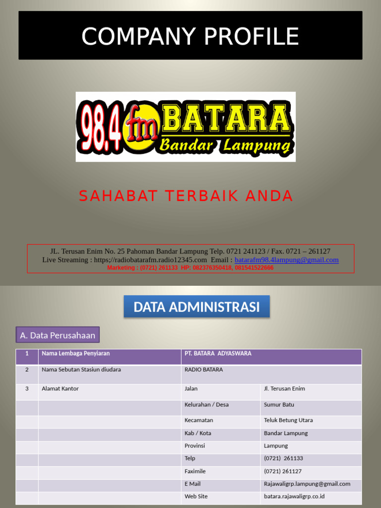 Company Profile Batara FM 2021 | PDF