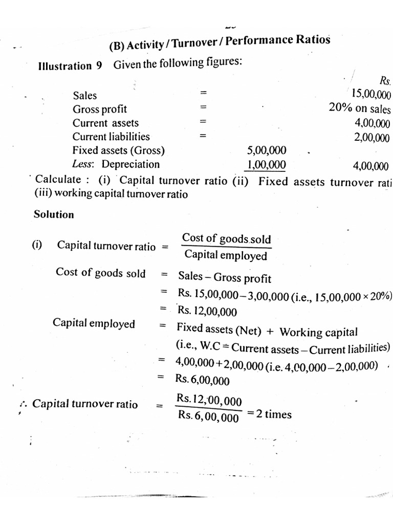 Activity Ratio Problems Pdf