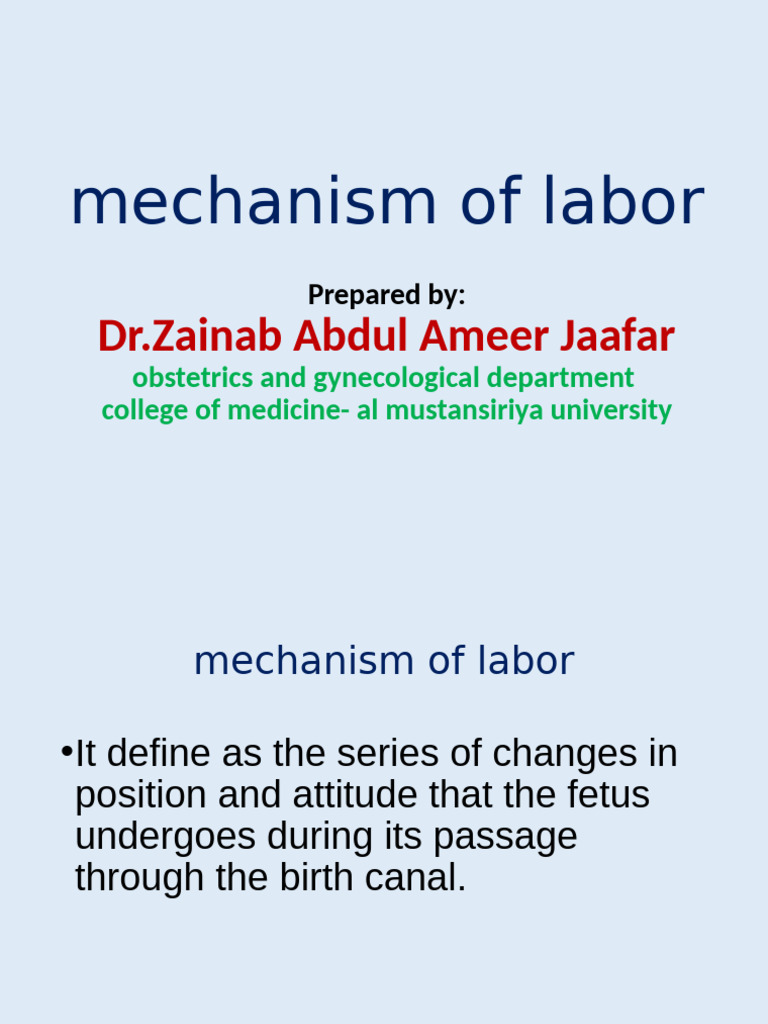 Mechanism of Labor and Defenition | PDF | Pelvis | Childbirth