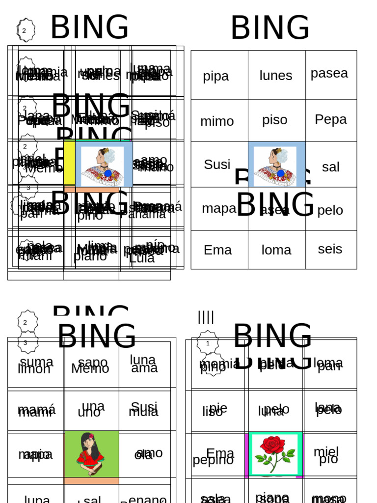 BINGO - Lectoescritura | PDF