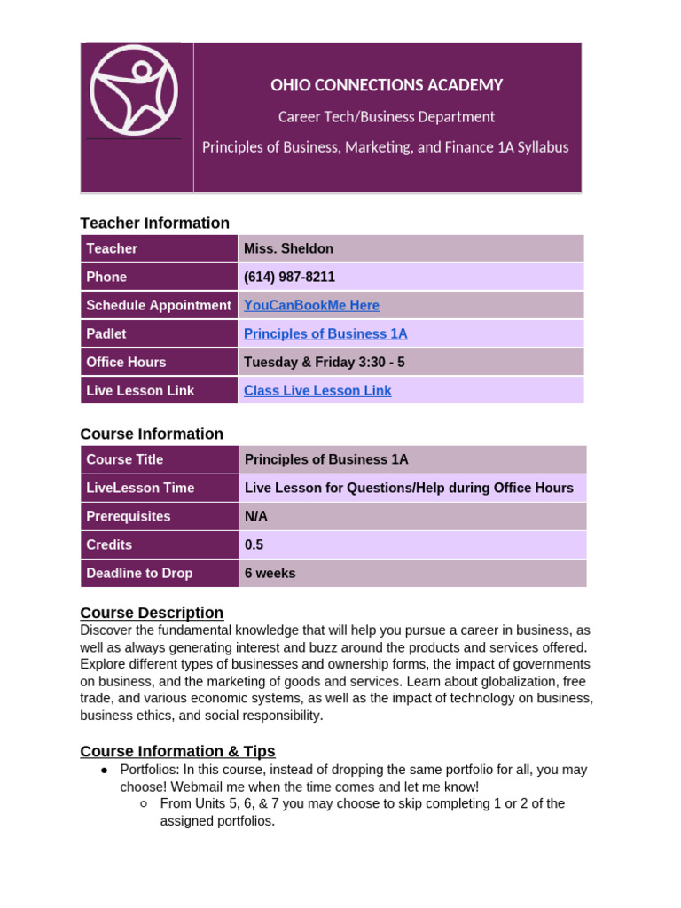 Business Course Syllabus | PDF | Learning