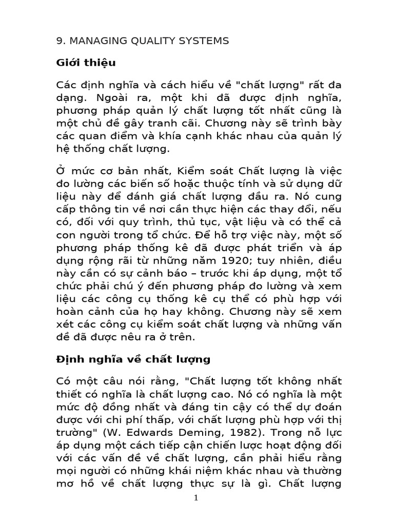 9 - Managing Quality Systems | PDF