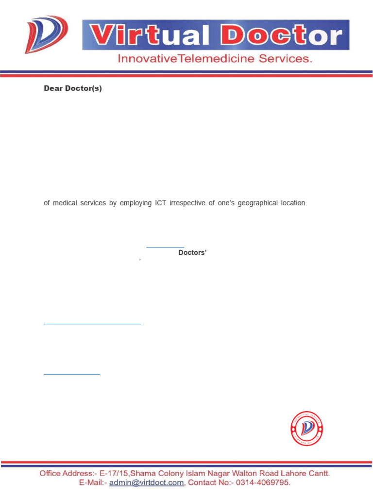 VD Marketing Letter For Doctor | PDF