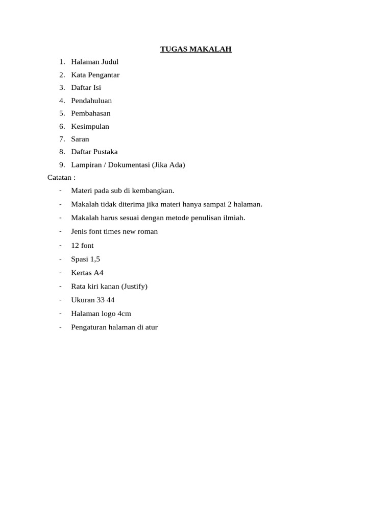Tugas Makalah. Template | PDF