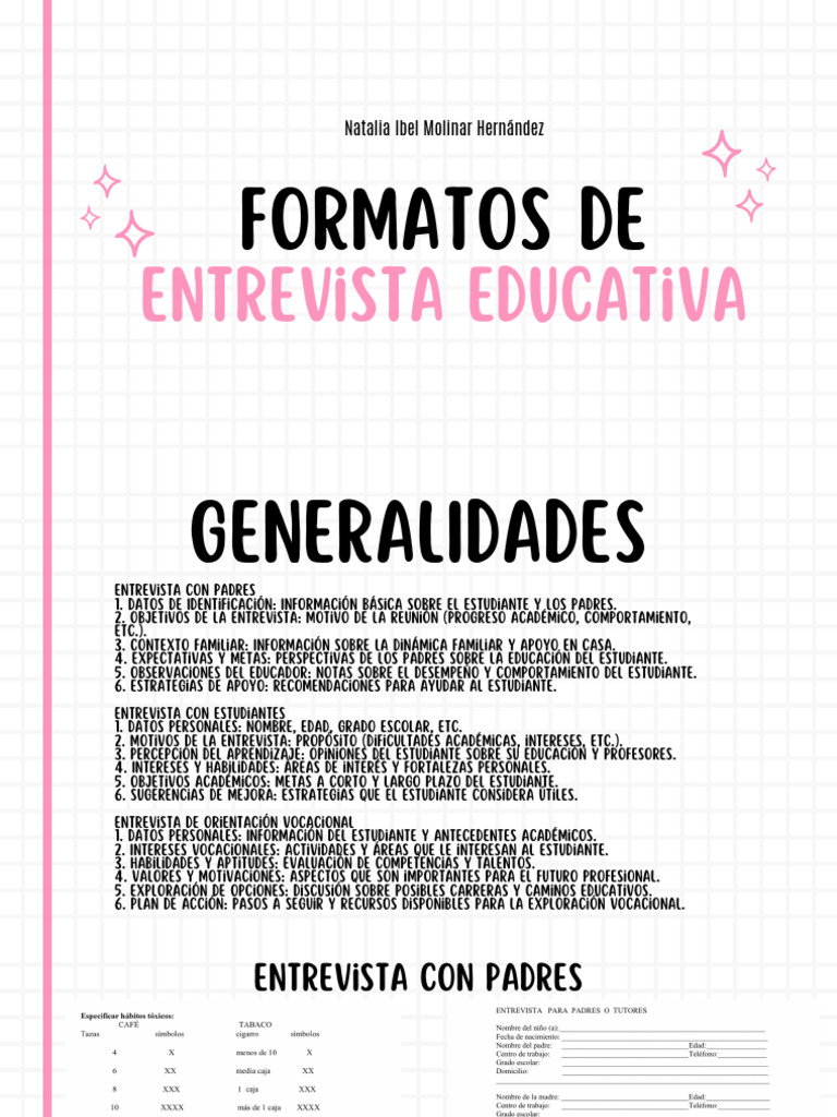 formatos de entrevista educativa | PDF