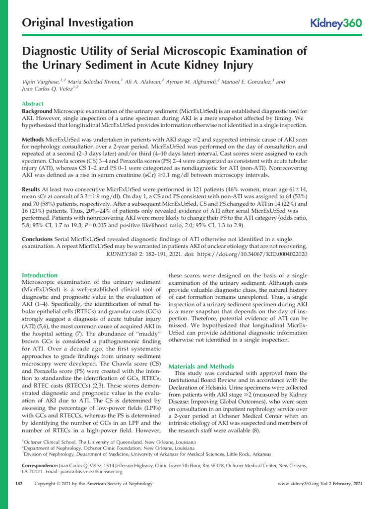 Diagnostic Utility of Serial Microscopic.1 | PDF | Chronic Kidney Disease | Kidney Disease